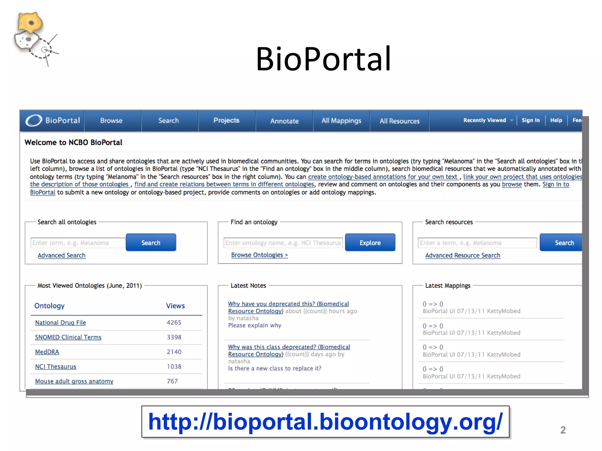 BioPortal: ontologies and integrated data resources | PPT