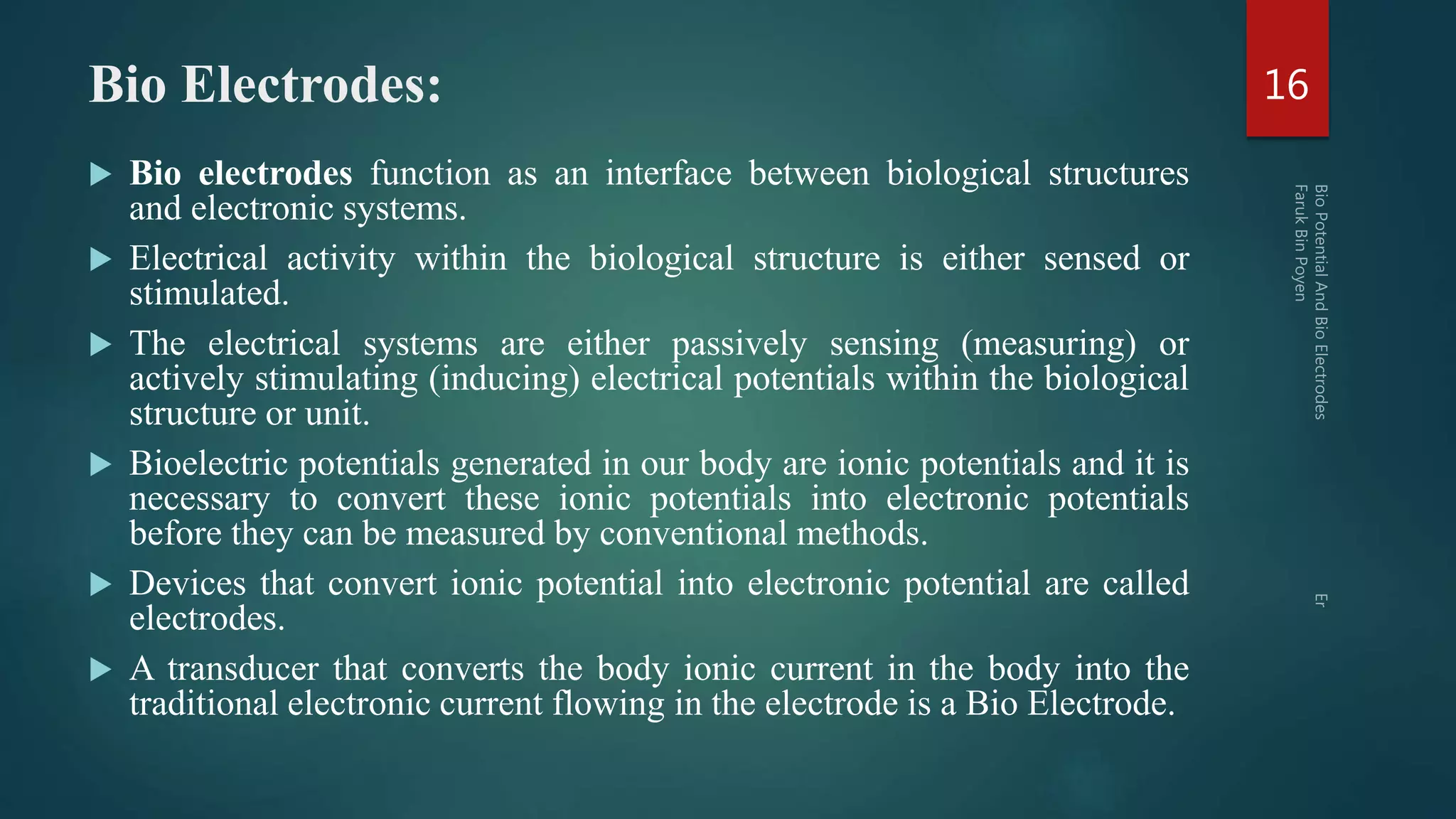 Bio Potential and Bio Electrodes | PDF