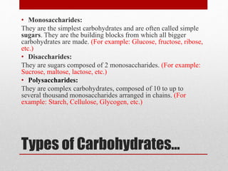Carbohydrates (Carbs) - GCSE Biology | PPTX