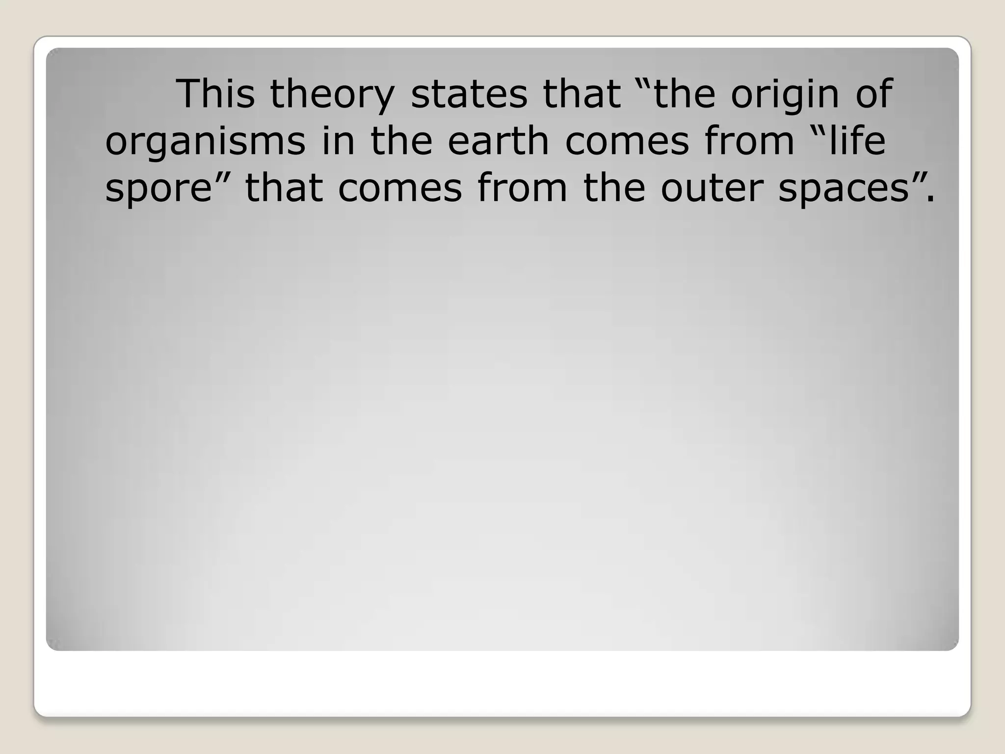 cosmozoic theory | PPTX