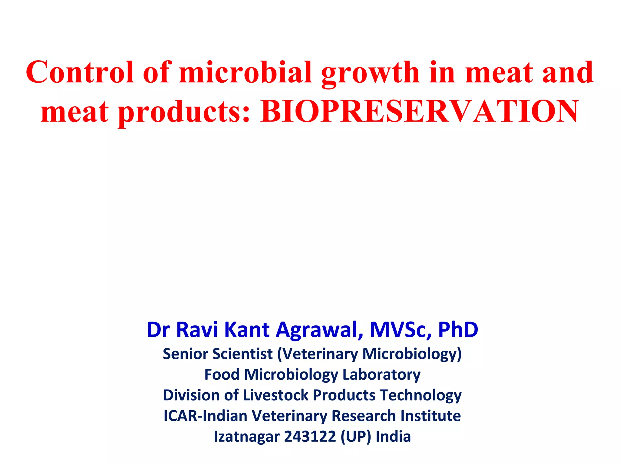 Biopreservation | PPT