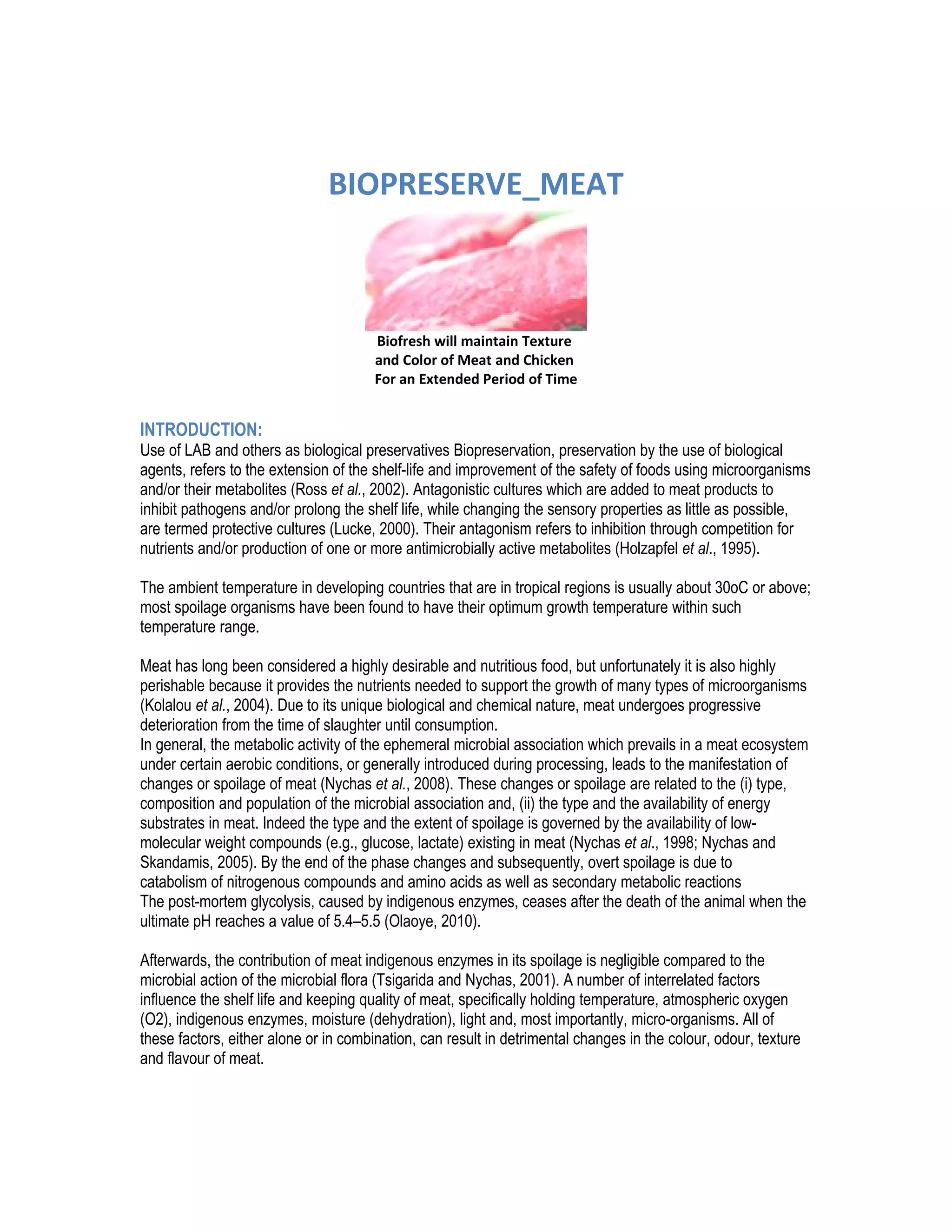Biopreserve meat | DOC