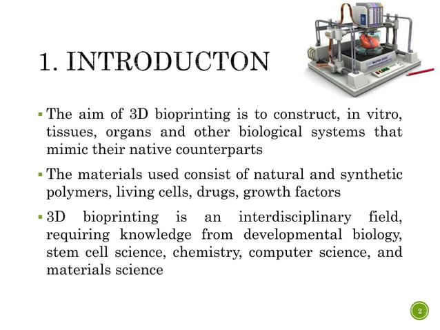 Bio Printing and Bio Inks | PDF