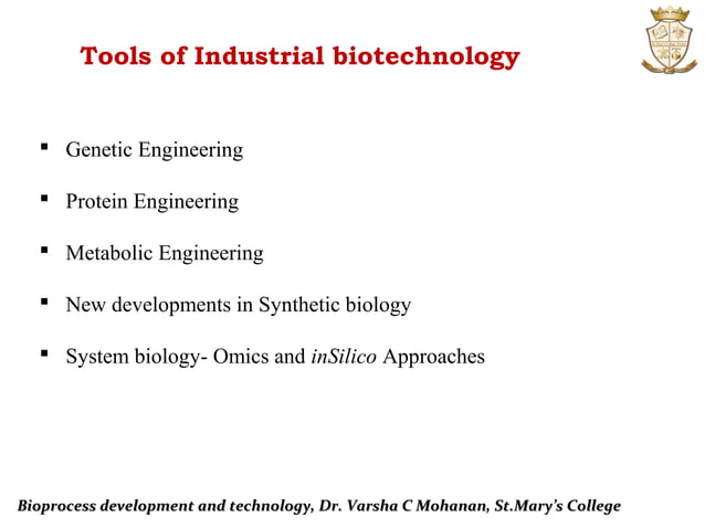 Biotechnology:Bioprocess development and technology | PPT
