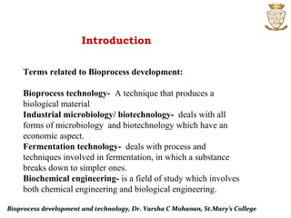 Biotechnology:Bioprocess development and technology | PPT