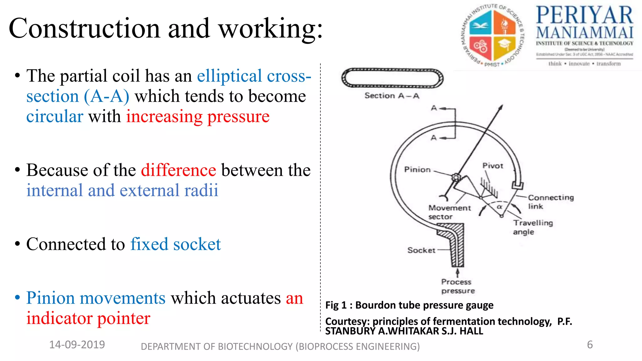 Bioprocess engineering pressure measurement and control | PPTX