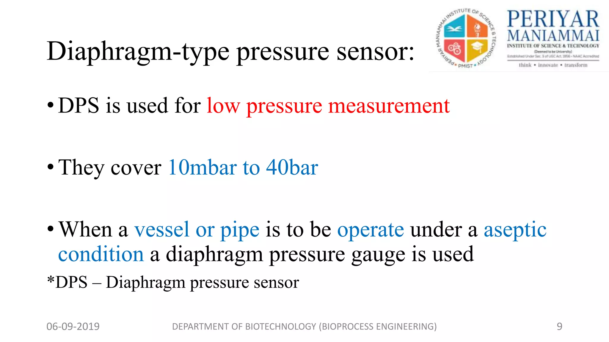 Bioprocess engineering pressure_measurement_and_control | PPTX