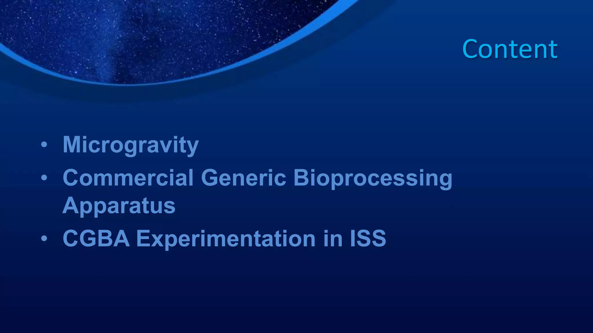Bioprocessing in microgravity | PPTX