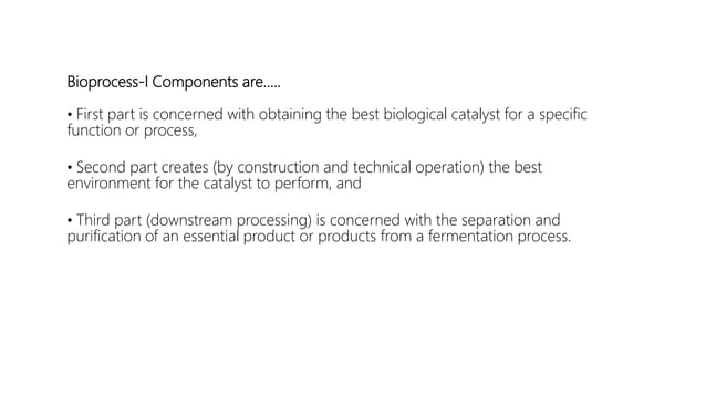 Bioprocess unit 1a | PPTX | Chemistry | Science