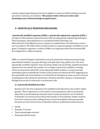Bio project CLASS12 genetic engenering | DOCX