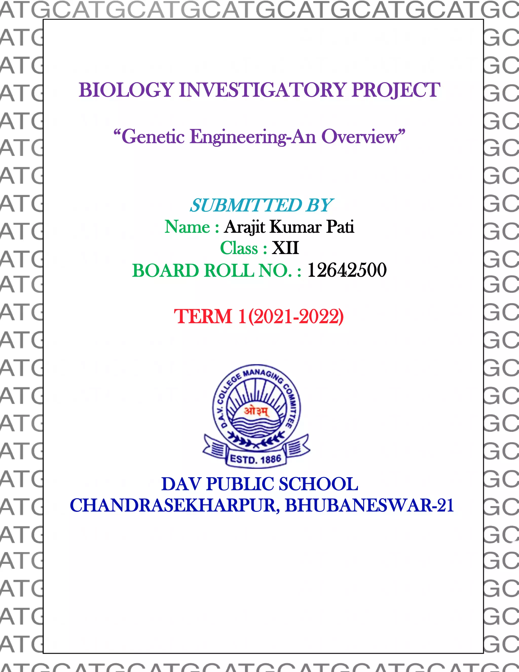 Biology investigatory project class 12 | PDF