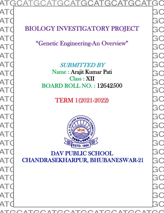 Biology Investigatory Project Class 12 Pdf
