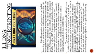 Bio project.pptx dna fingerprinting for students | PPTX