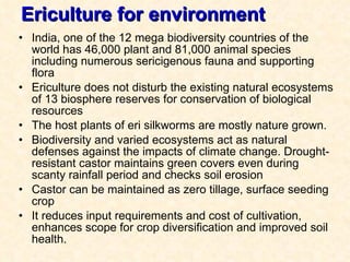ERICULTURE ---A BIOPROSPECTING FOR SUPPLEMENTING LIVELIHOOD | PPT