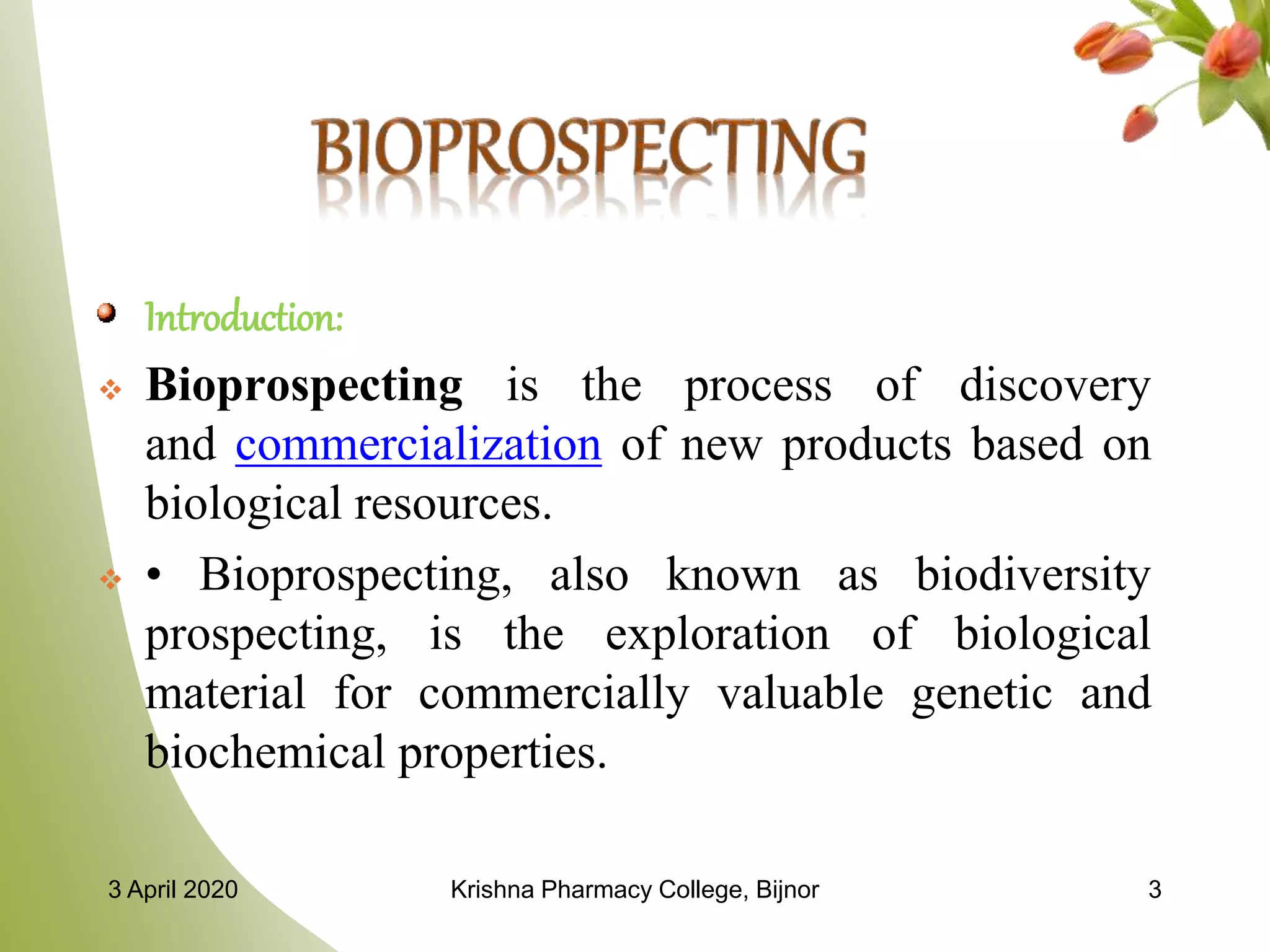 Bioprospecting and biopiracy hdt unit 4 | PPT