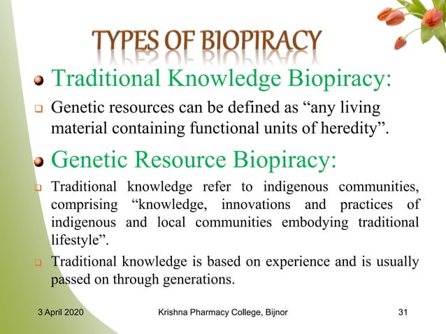 Bioprospecting and biopiracy hdt unit 4 | PPT | Pharmaceutical Industry ...