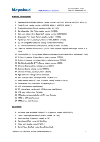 Development of an Efficient Transformation System for Halotolerant ...