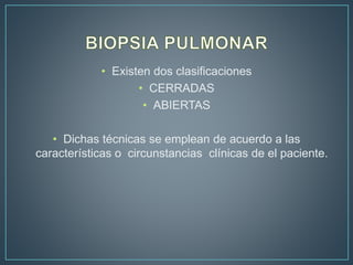 Biopsia pulmonar | PPTX