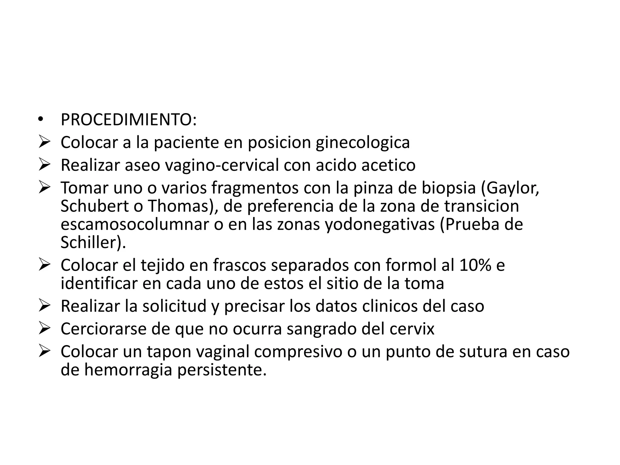 Biopsia cervical, histerometria | PPTX | Reproductive Health | Diseases ...