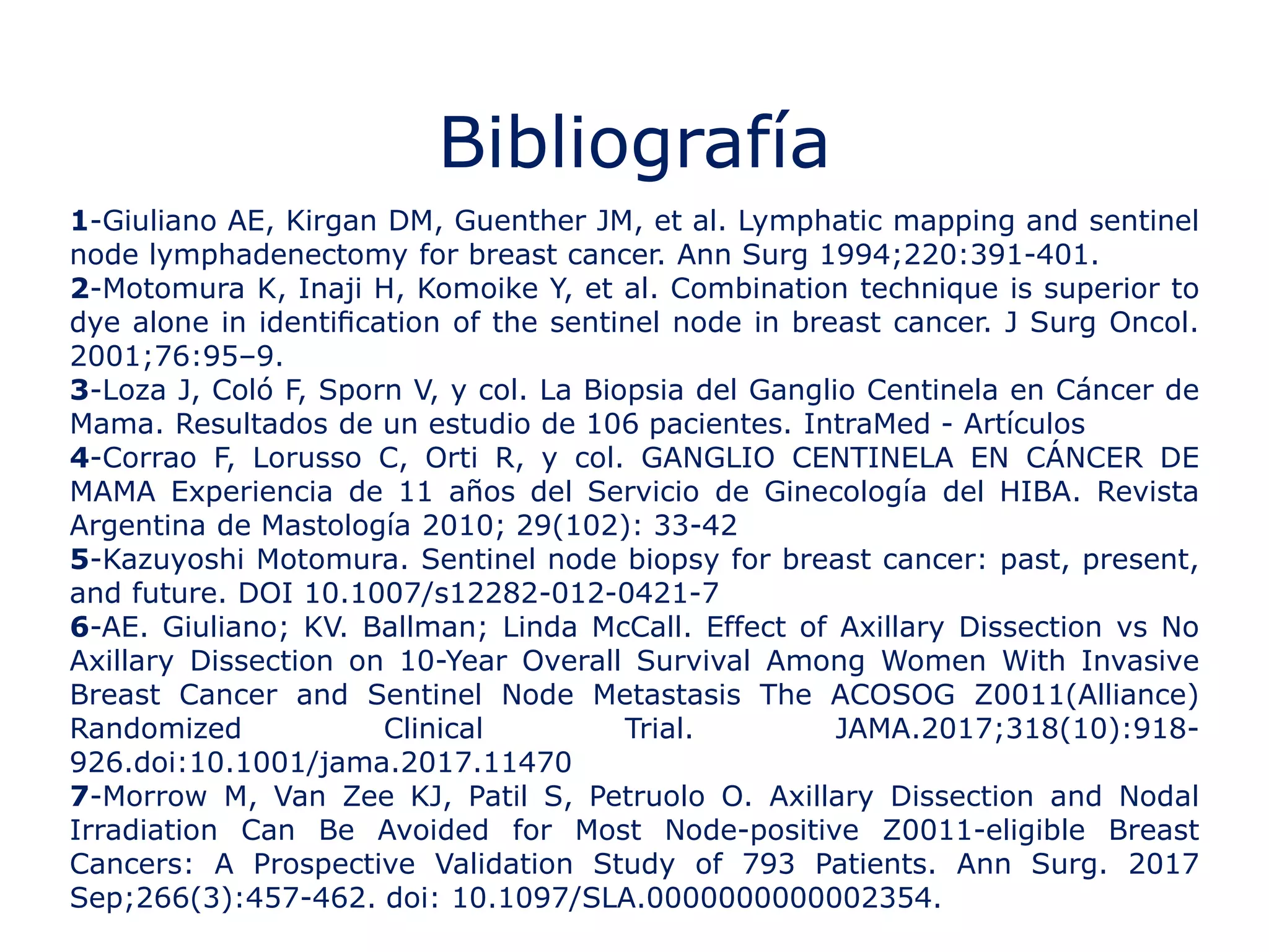 Biopsia de ganglio centinela (técnica combinada) en cáncer de mama | PPTX
