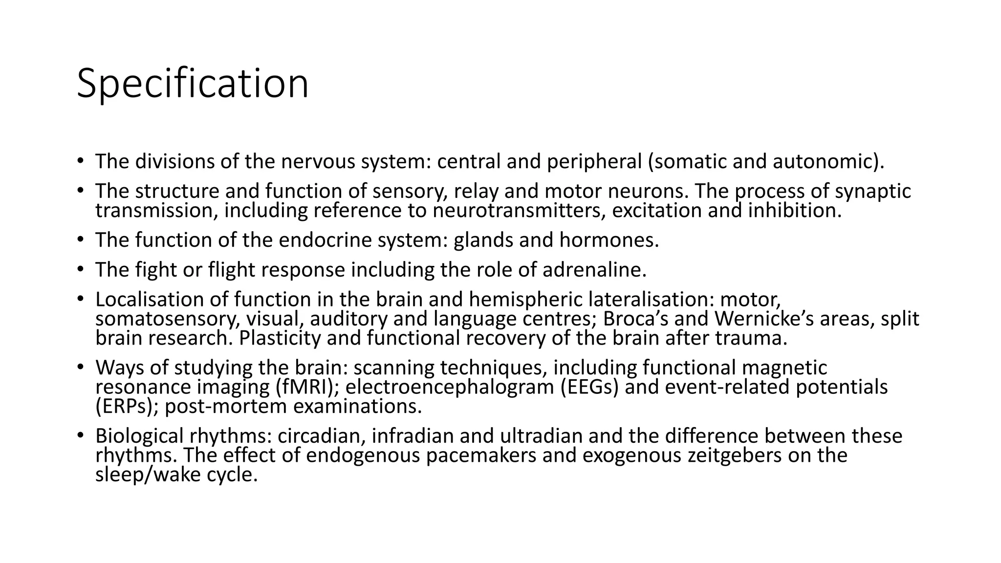 Biopsychology revision - AQA A Level Psychology | PPTX