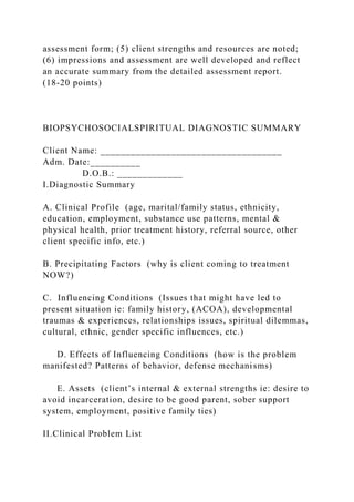 Biopsychosocialspiritual (BPSS) Assessment (100 points) (EPASS 6.1.docx