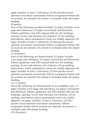 Biopsychosocialspiritual (BPSS) Assessment (100 points) (EPASS 6.1.docx