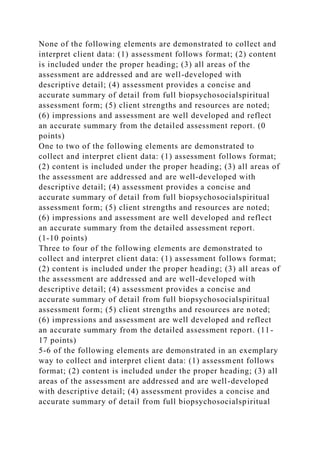 Biopsychosocialspiritual (BPSS) Assessment (100 points) (EPASS 6.1.docx