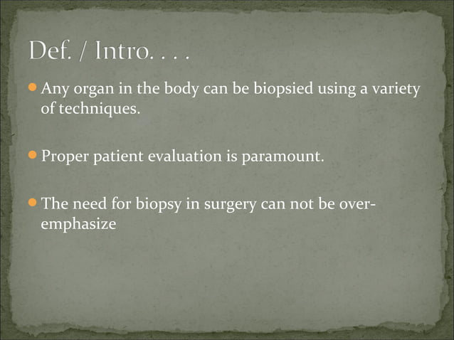 Biopsy in surgery | PPT