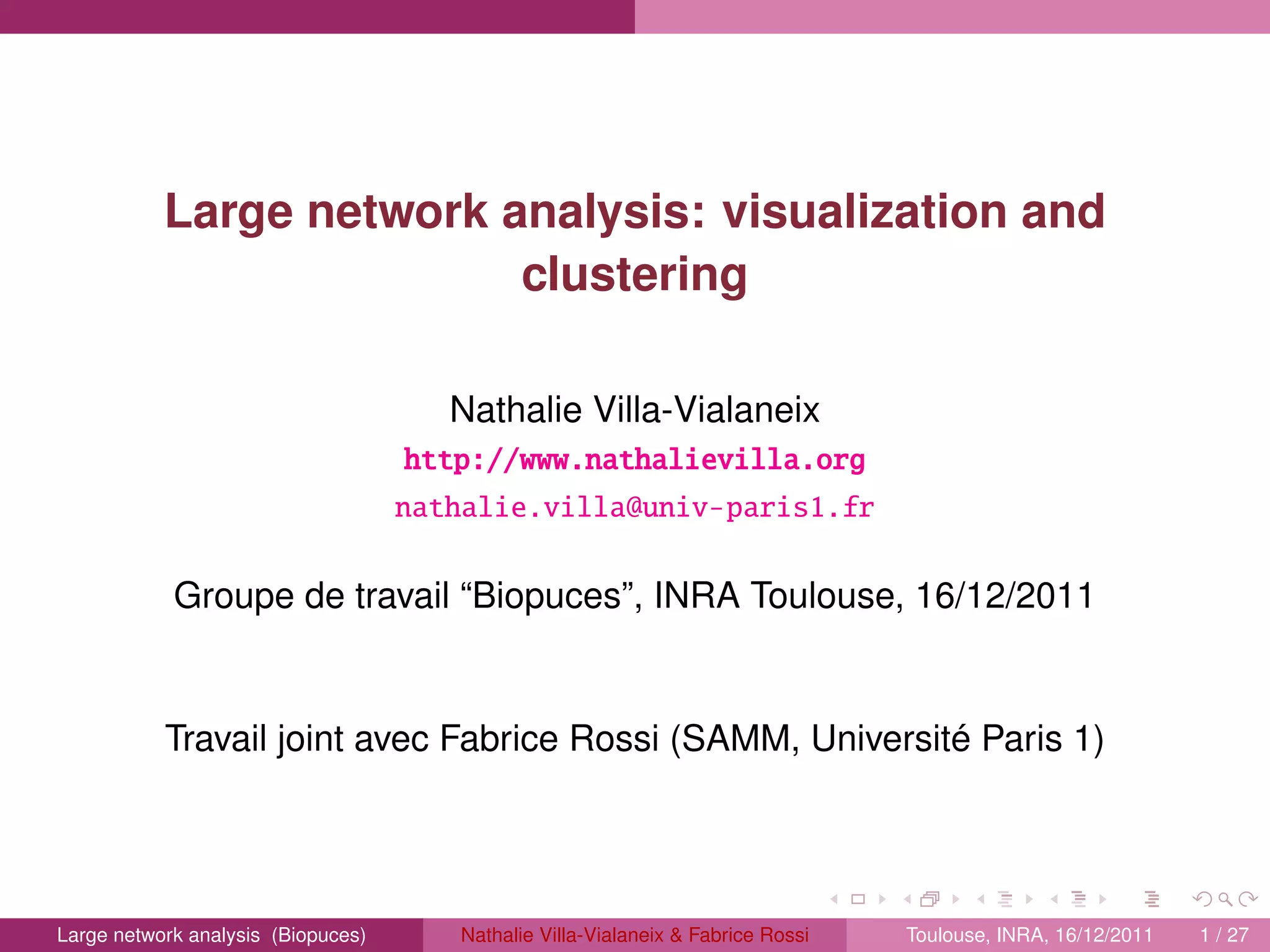 Large network analysis : visualization and clustering | PDF | Computer Networking | Computing