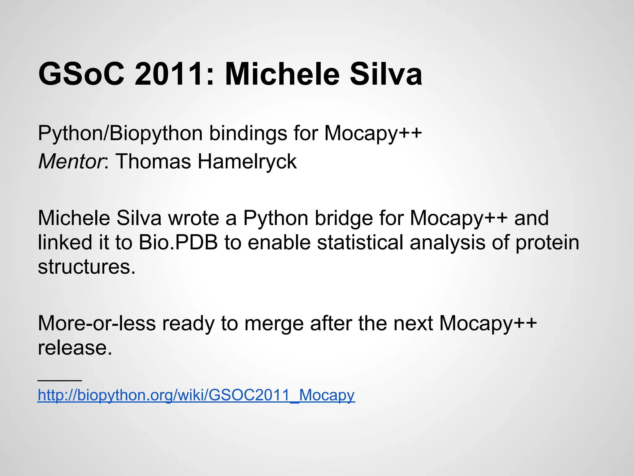E Talevich - Biopython project-update | PPT