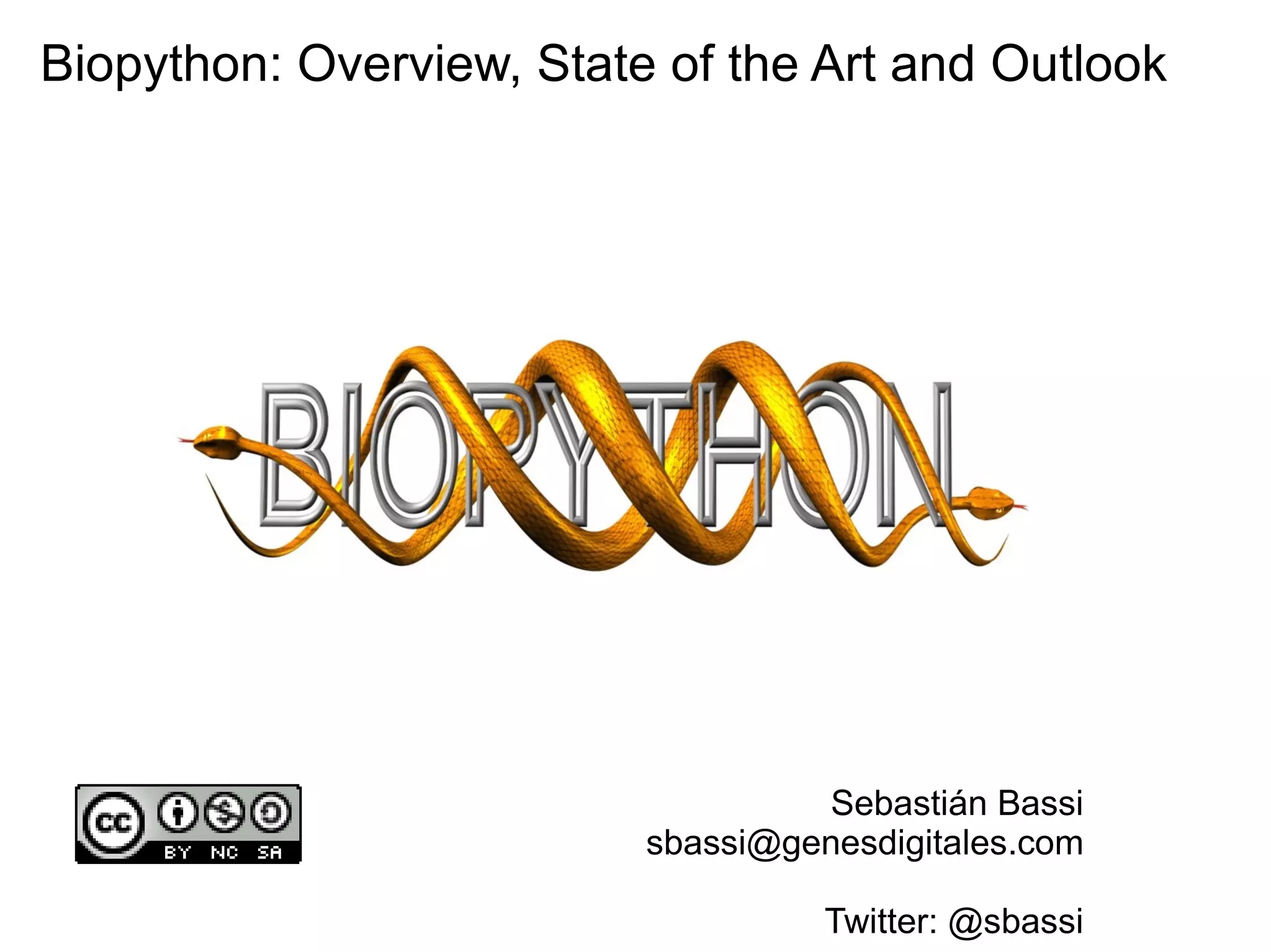 Biopython: Overview, State of the Art and Outlook | PPT