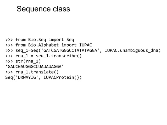 Biopython: Overview, State of the Art and Outlook | PPT