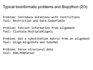 Biopython: Overview, State of the Art and Outlook | PPT