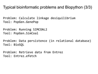 Biopython: Overview, State of the Art and Outlook | PPT