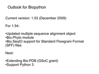 Biopython: Overview, State of the Art and Outlook | PPT