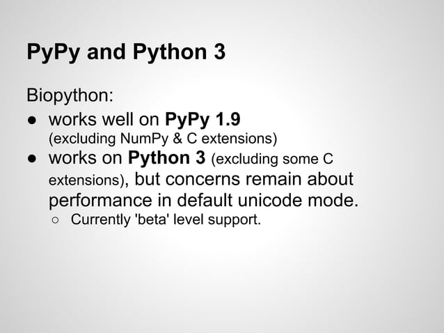 Biopython Project Update (BOSC 2012) | PPT