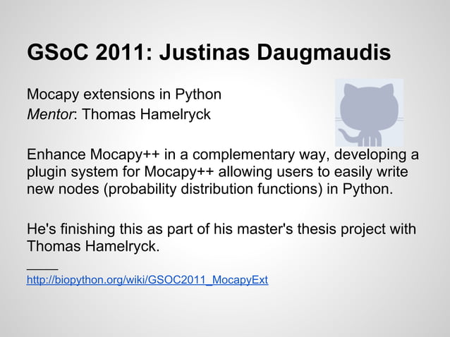 Biopython Project Update (BOSC 2012) | PPT