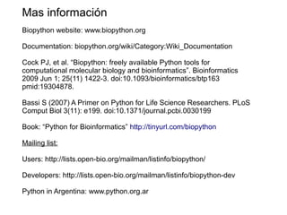 Biopython para el analisis de secuencias de ADN | ODP