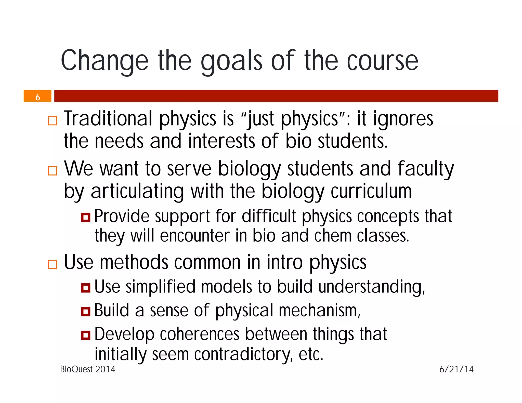 Bridging the silos: Opening a connection between physics and biology ...