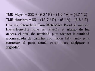 FORMULA PARA CALCULAR CALORIAS | PPTX