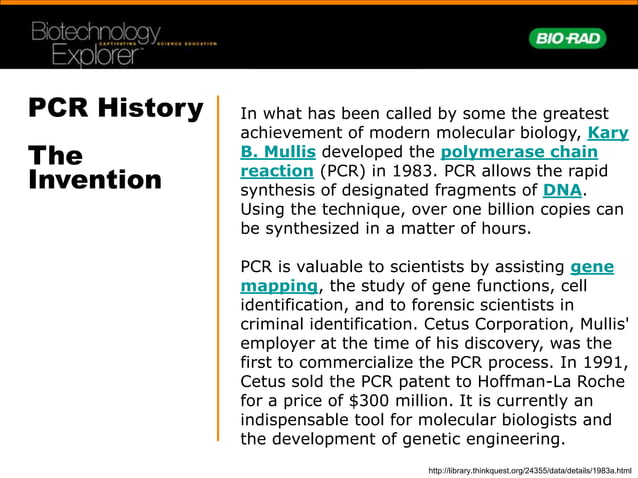 BioRad A_Brief_History_of_Polymerase Chain Reaction.ppt