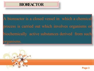 Bioreactor and applications of bioreactors | PPTX | Biotech and ...