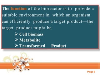 Bioreactor and applications of bioreactors | PPTX | Biotech and ...