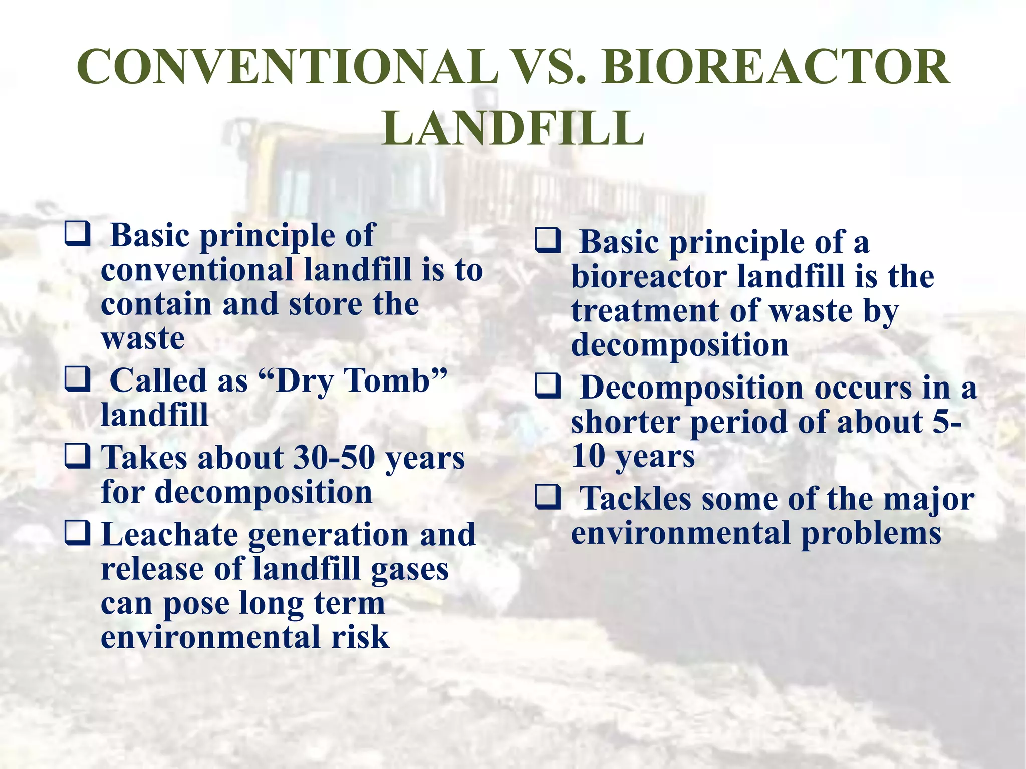 Bioreactor landfills | PPTX
