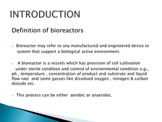 Bioreactors | PPTX