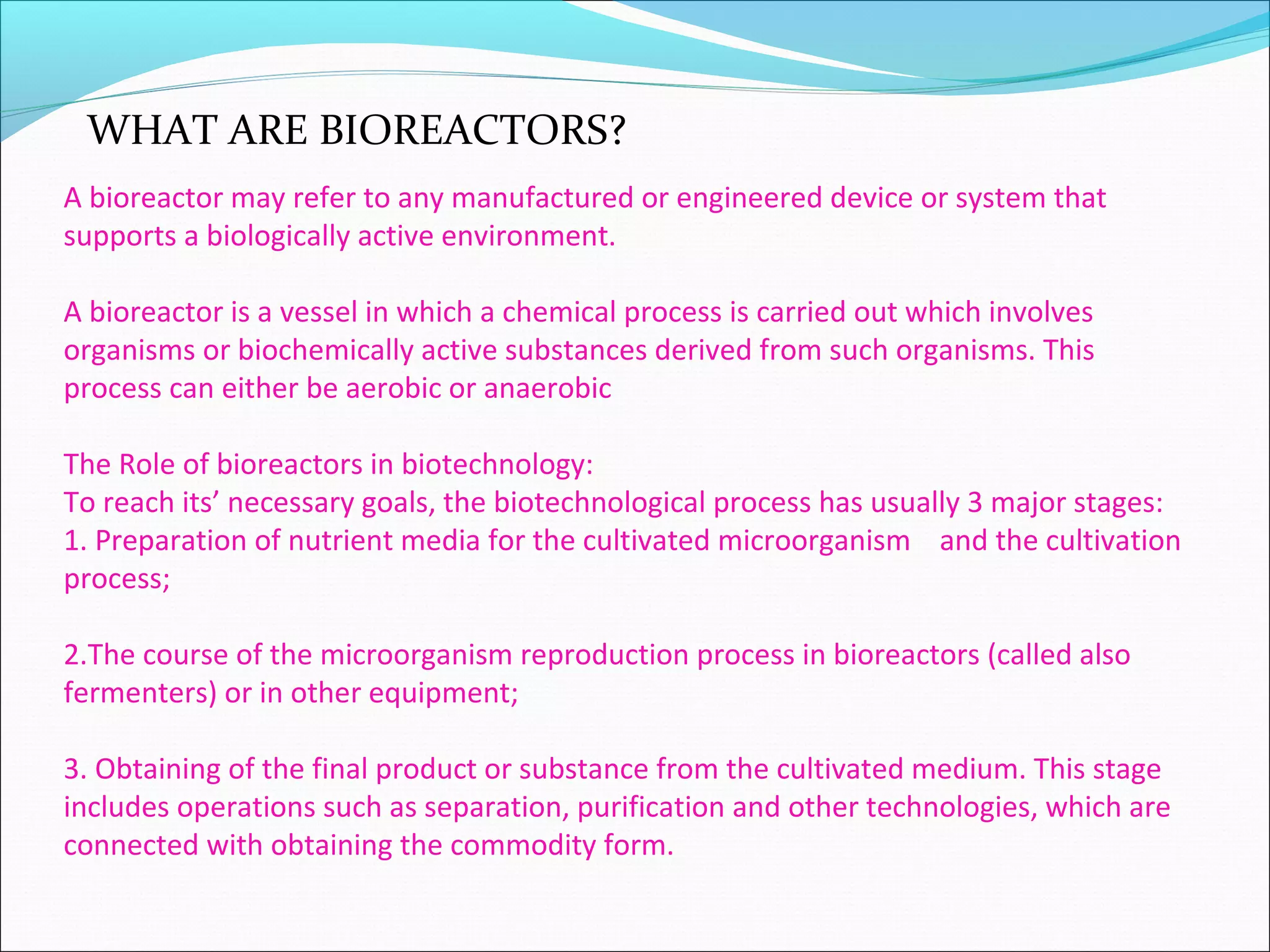 Bioreactors ppt atun | PPT