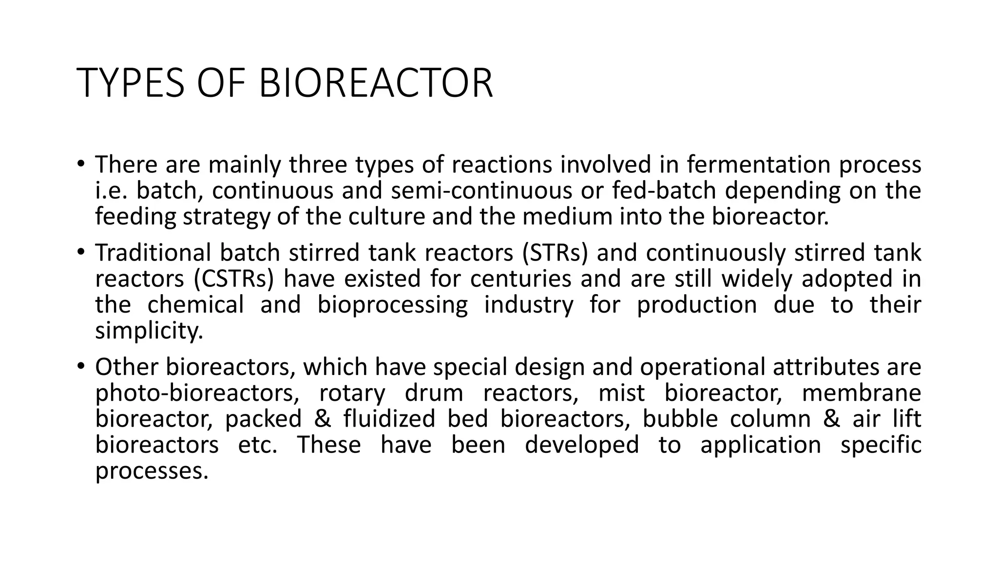 Bioreactors in fermentation technology .pptx