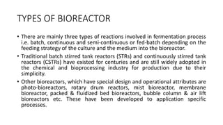 Bioreactors in fermentation technology .pptx