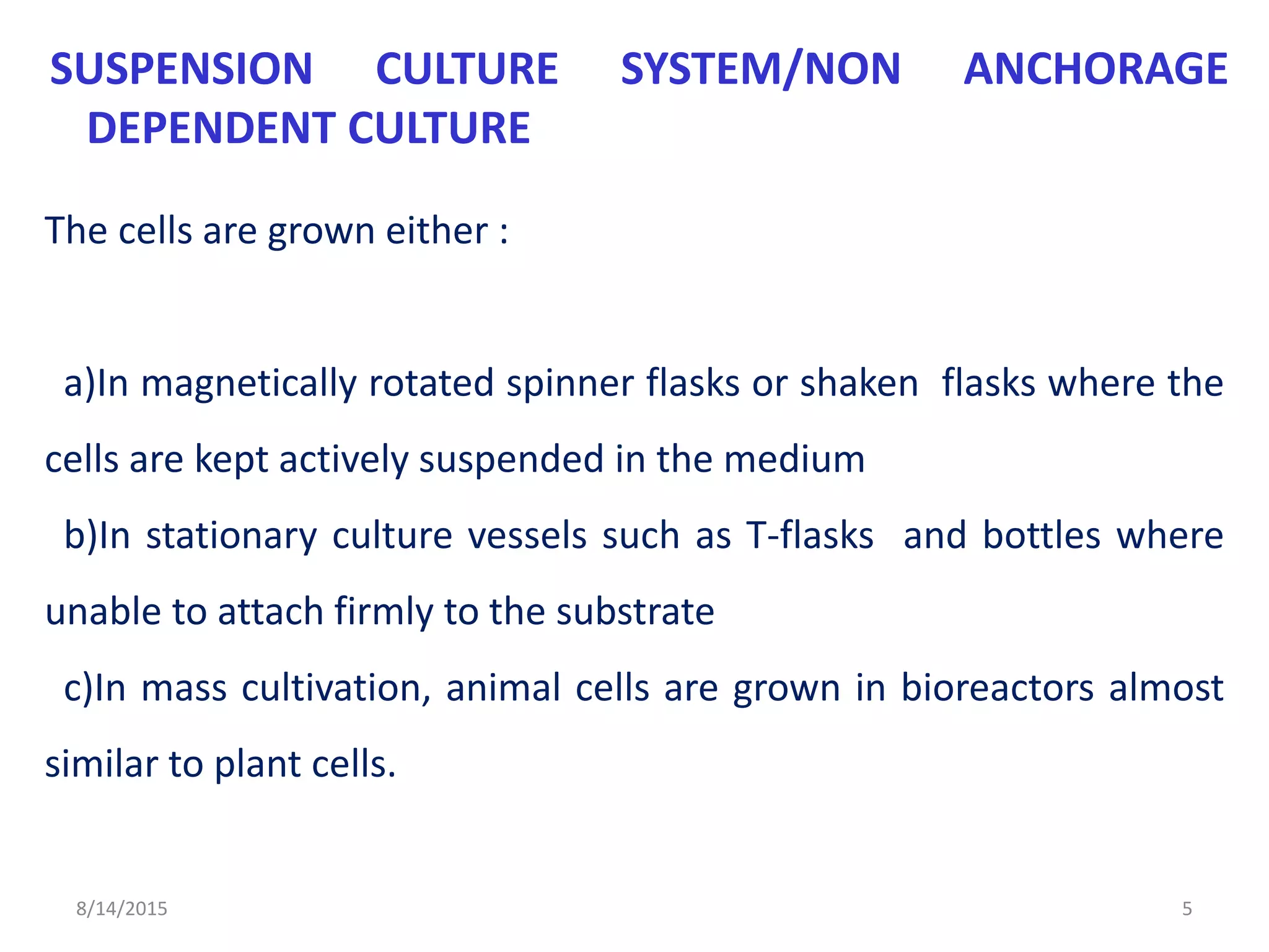 Bioreactors for animal cell suspension culture | PPTX